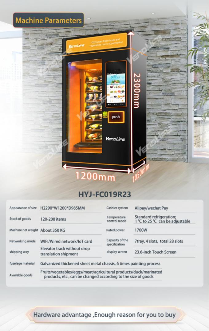 4G Fresh Food Vending Machines , 60HZ DEX Fresh Orange Juice Vending ...