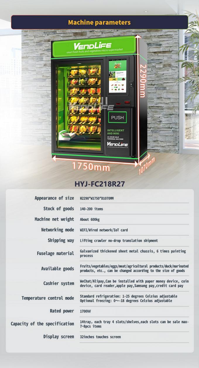 Nfc Fresh Food Vending Machines , OEM Vending Machine With Elevator