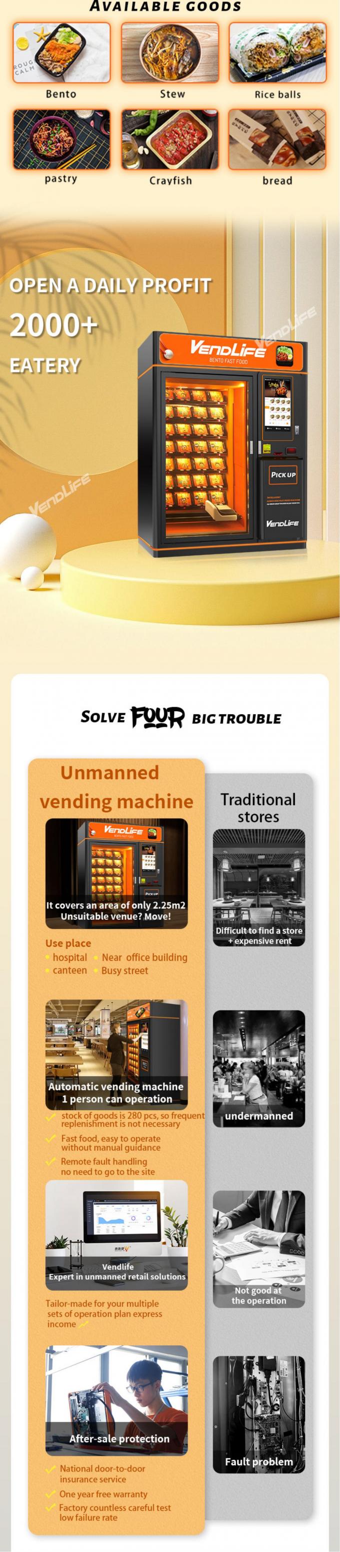 DEX System Hot Food Vending Machines 4000W including microwave power