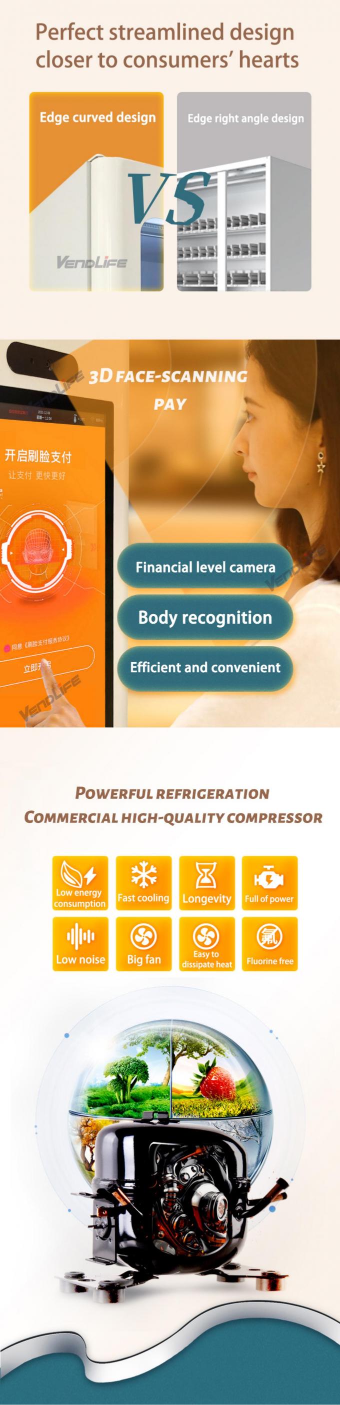 4G Conveyor Belt Vending Machine , Nfc MDB Salad Dispensing Machine