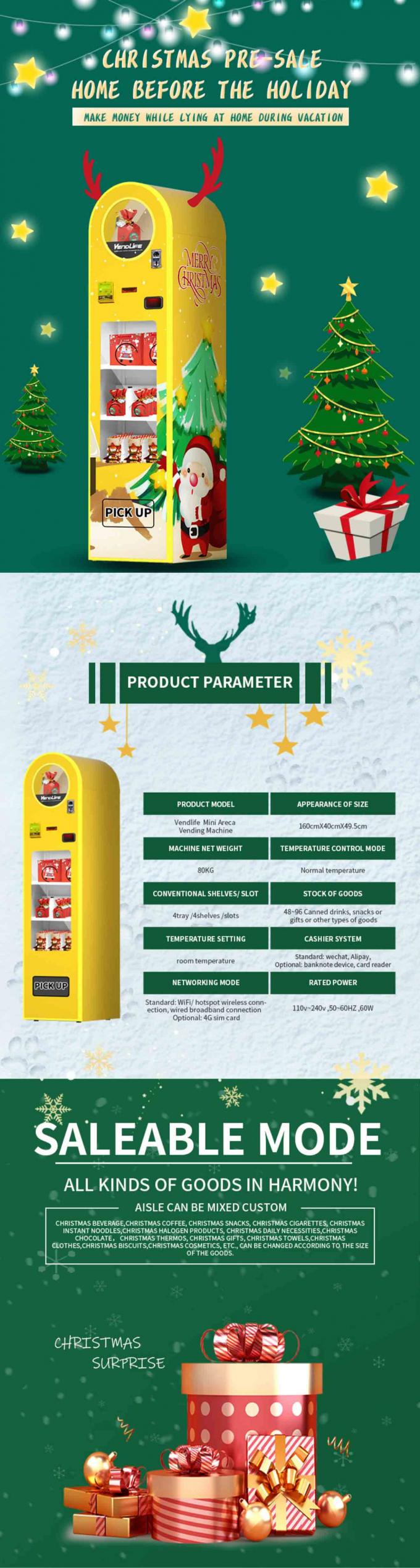 NFC Snack And Drink Vending Machine With 10.1 Screen 130kg Gross Weight