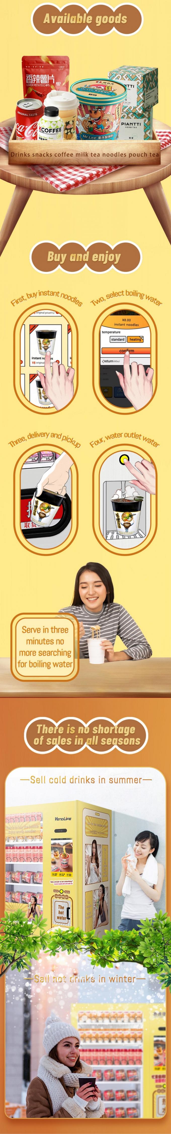 Oem Beverage Combo Vending Machine Convenience Store Snack Cup Noodle ...